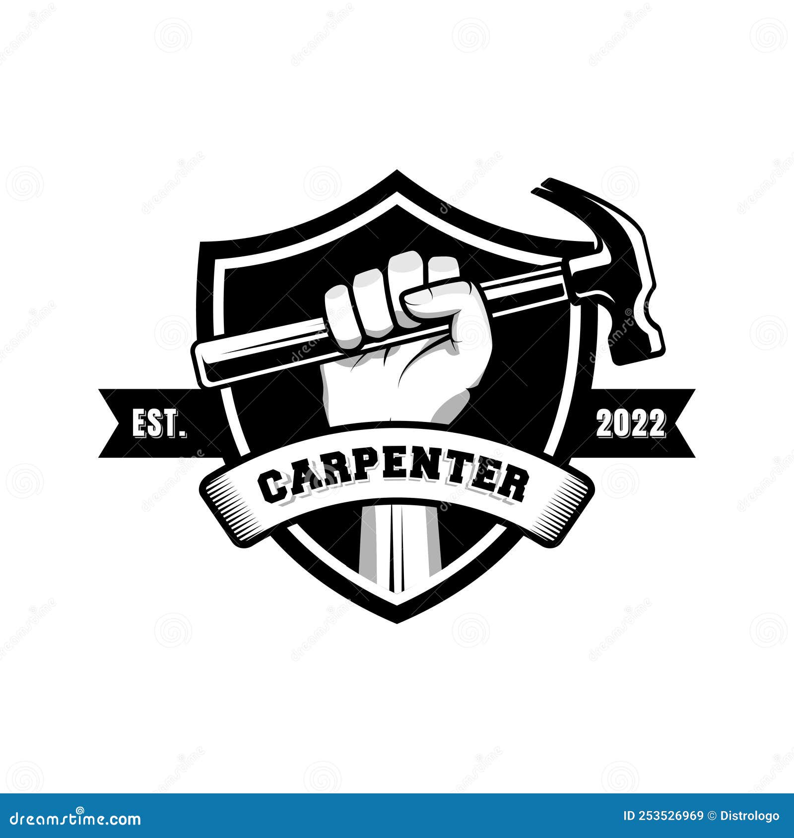 Carpenter Logo Design in Rustic Retro Vintage Style. Handyman Logo ...
