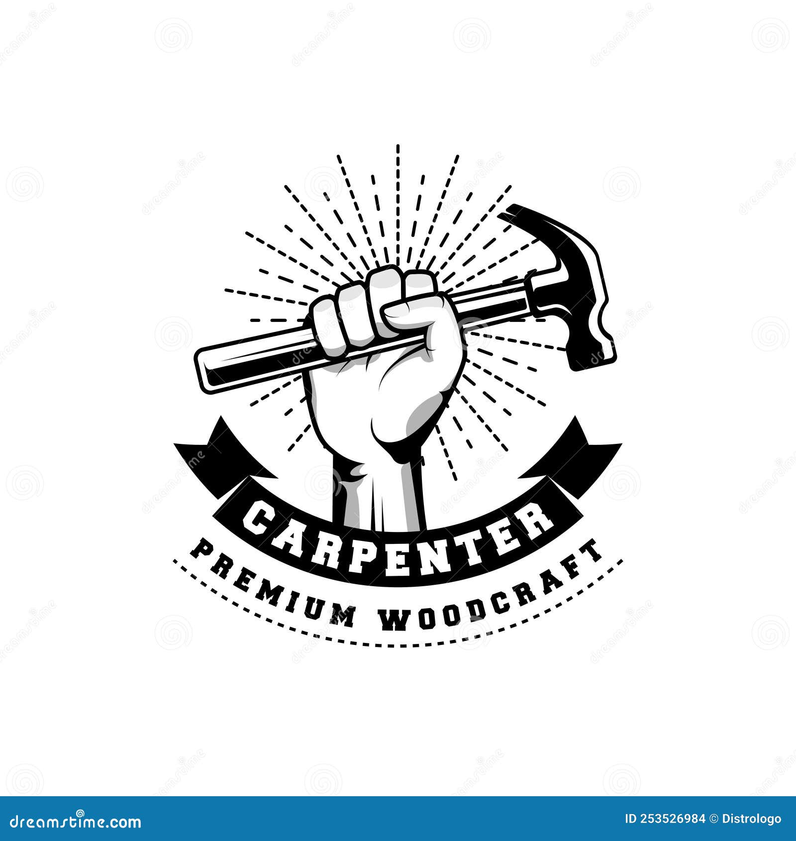 Carpenter Logo Design in Rustic Retro Vintage Style. Handyman Logo ...