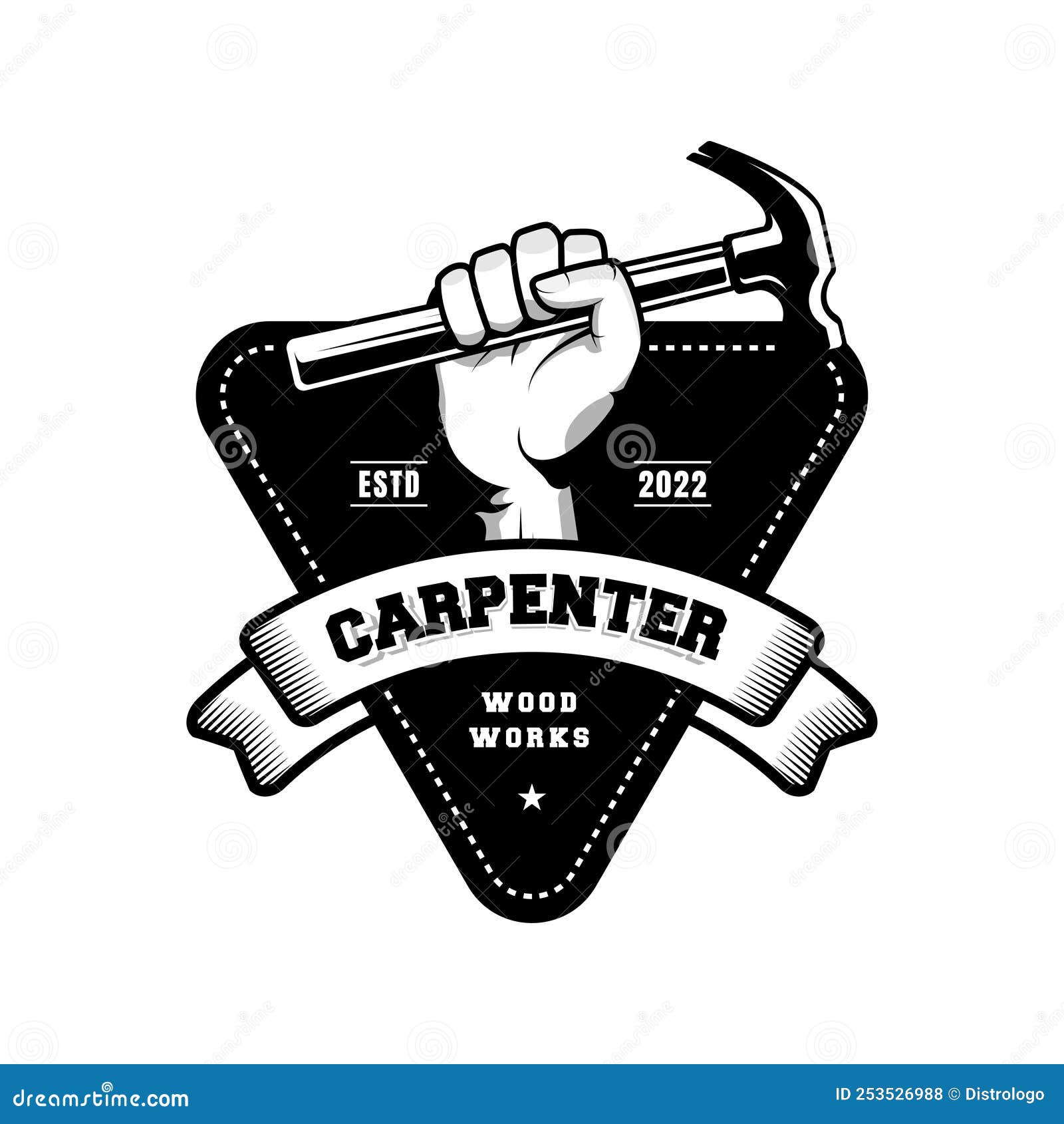 Carpenter Logo Design in Rustic Retro Vintage Style. Handyman Logo ...