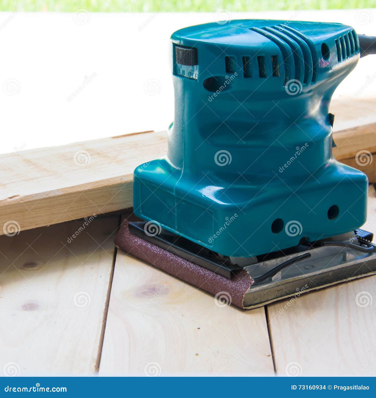 Carpenter with Machine Sanding Stock Photo - Image of male, paper: 73160934