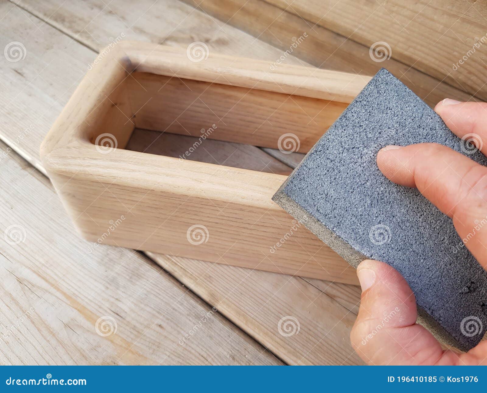 A Carpenter Makes a Box Out of Wood Stock Image - Image of room ...