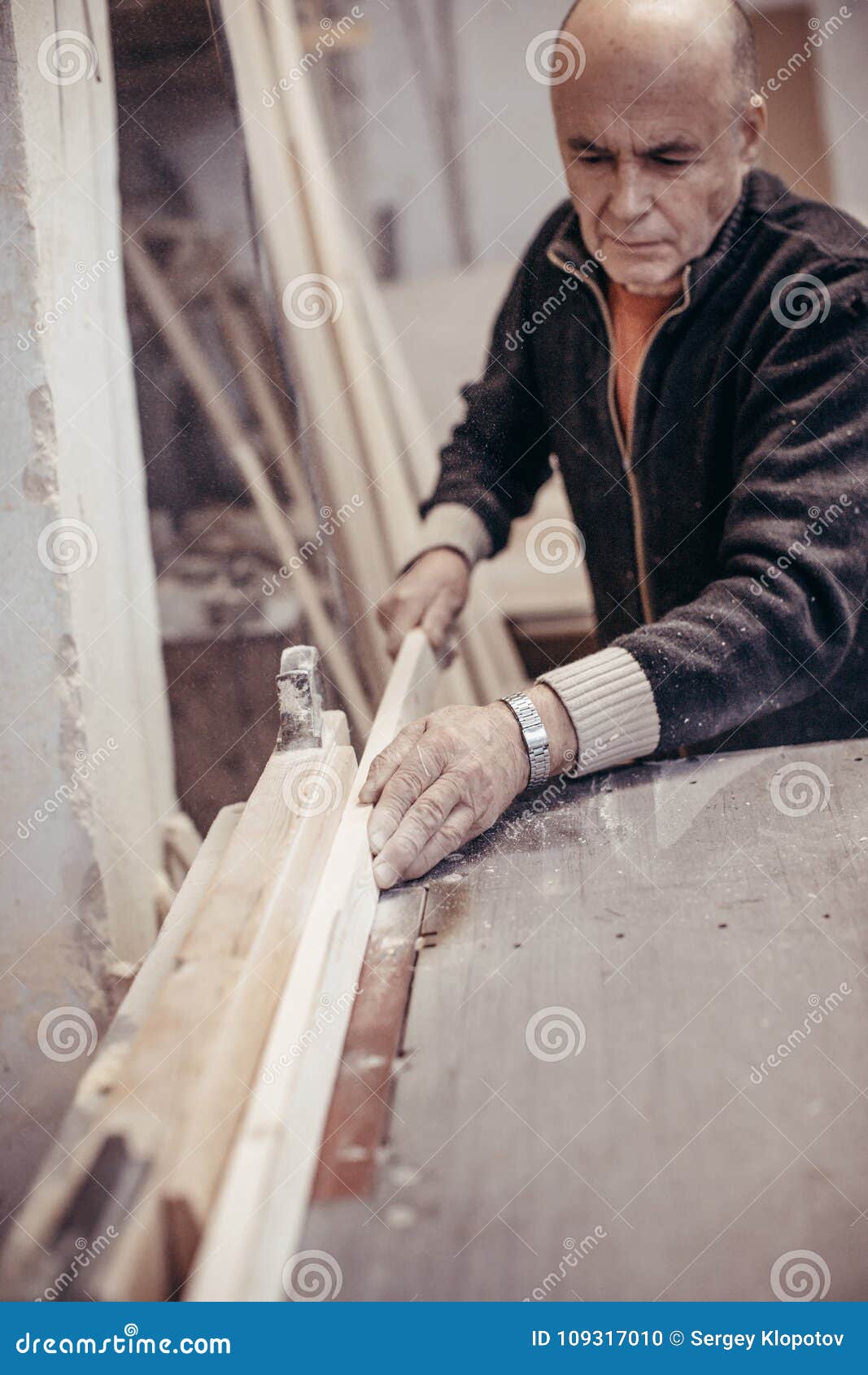 The Carpenter Makes Frames. Stock Photo - Image of craft, carpentry ...