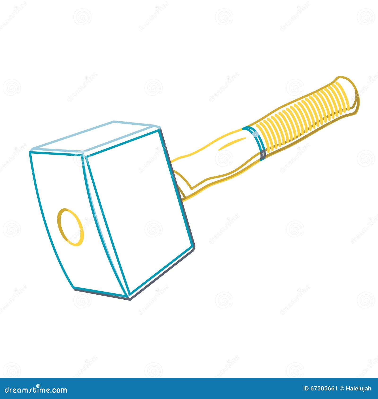 Carpenter Mallet, Nice Classical Big White Outlined Massive, Robust ...