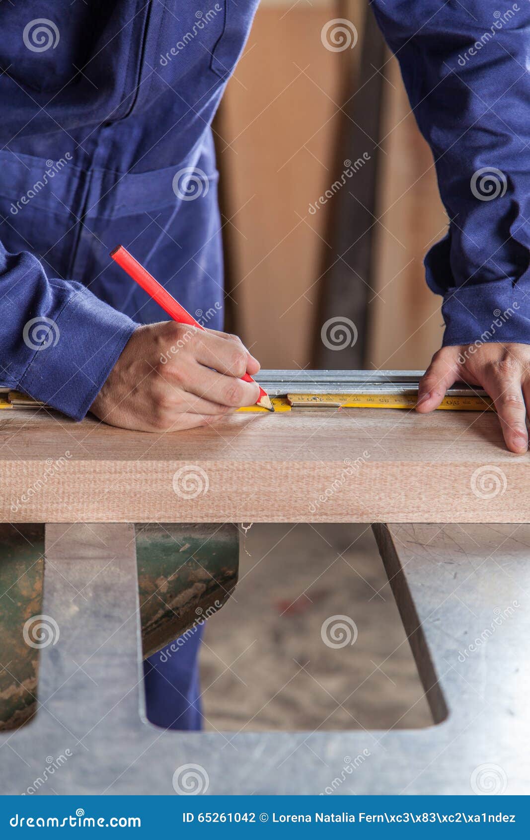 Carpenter marking a plank stock photo. Image of plank - 65261042