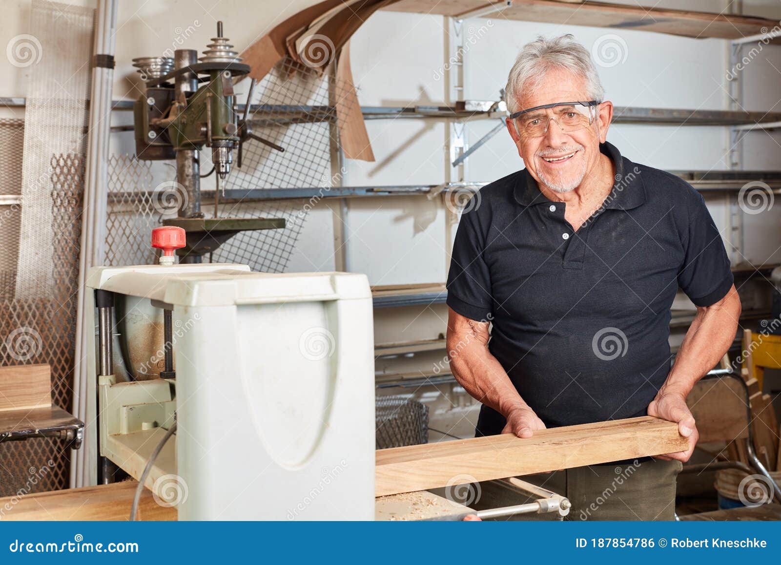 Carpenter Master Works with a Beam Stock Photo - Image of woodworking ...