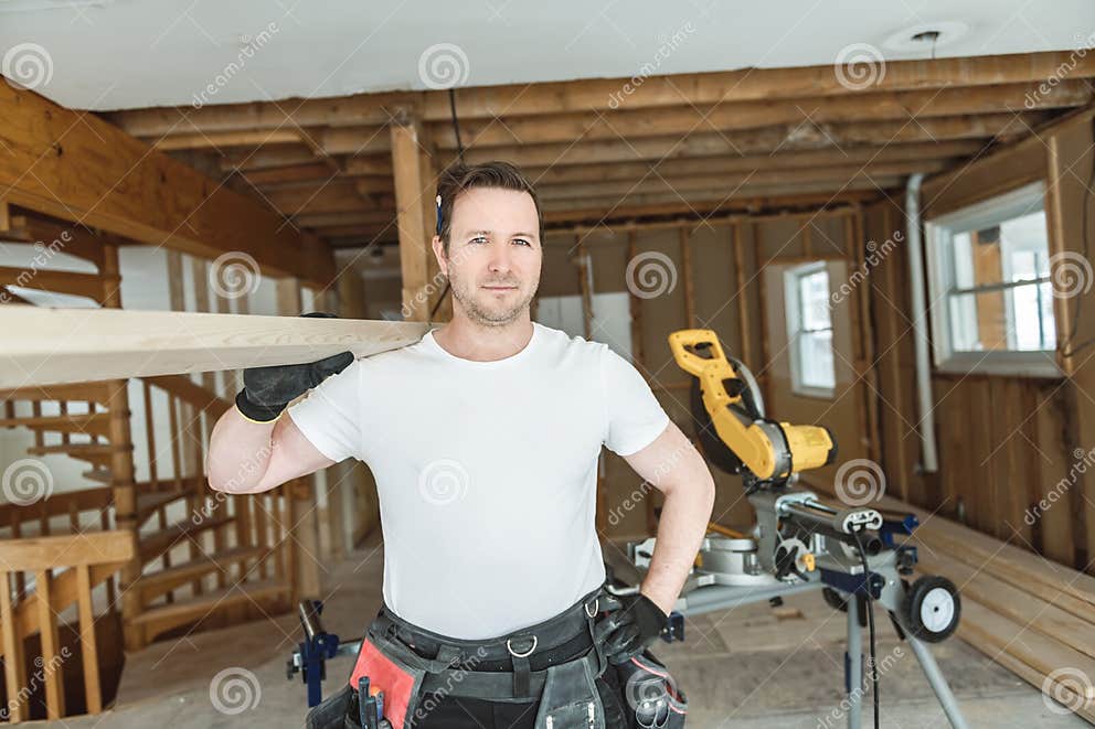 Carpenter Men Working in an Old House Stock Photo - Image of building ...