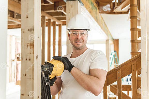 Carpenter Men Working in an Old House Stock Photo - Image of hammer ...