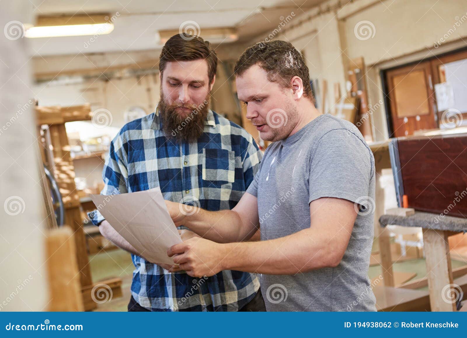 Carpenter with Order on a Sheet of Paper Stock Photo - Image of ...
