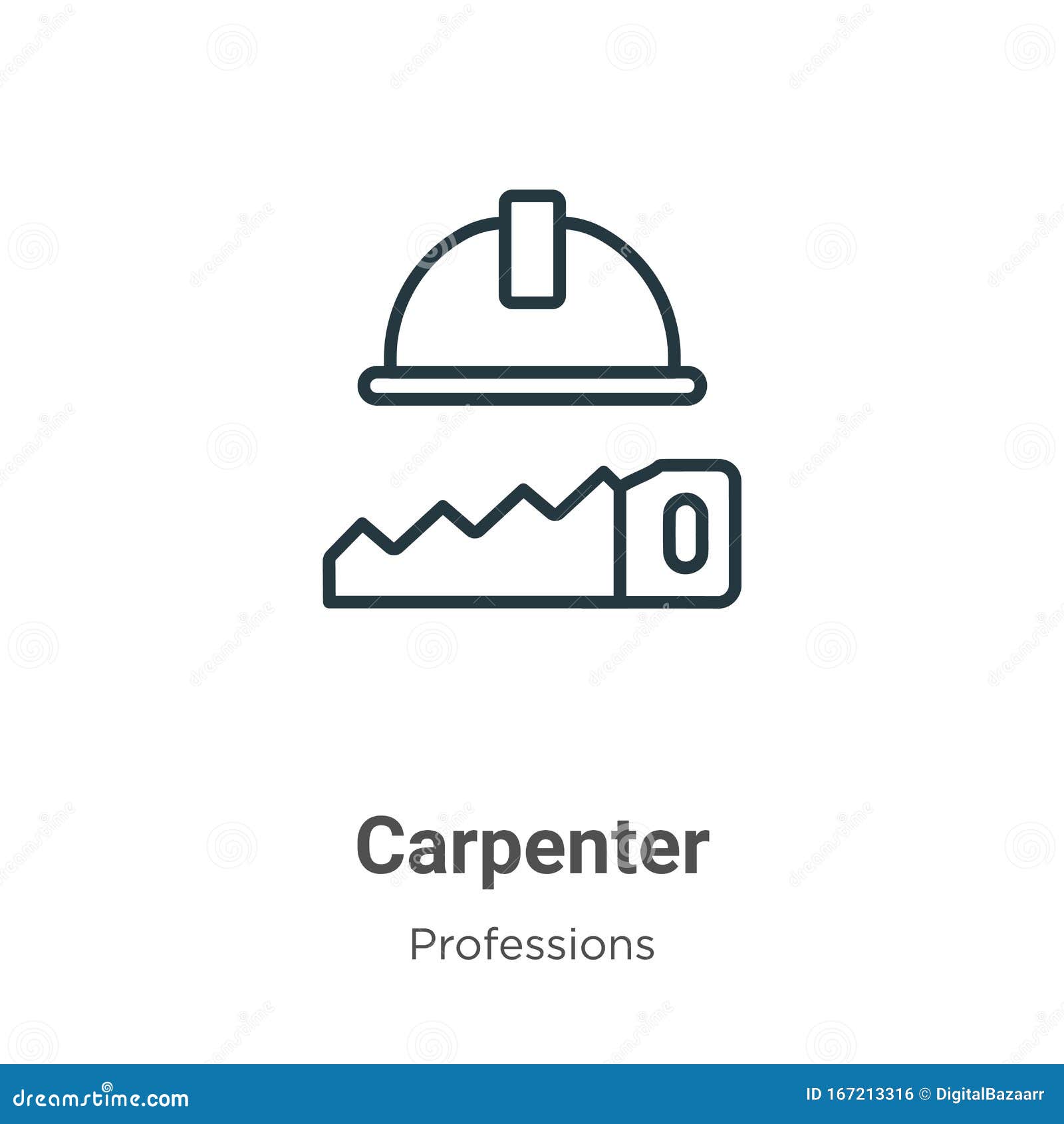 Carpenter Outline Vector Icon. Thin Line Black Carpenter Icon, Flat ...