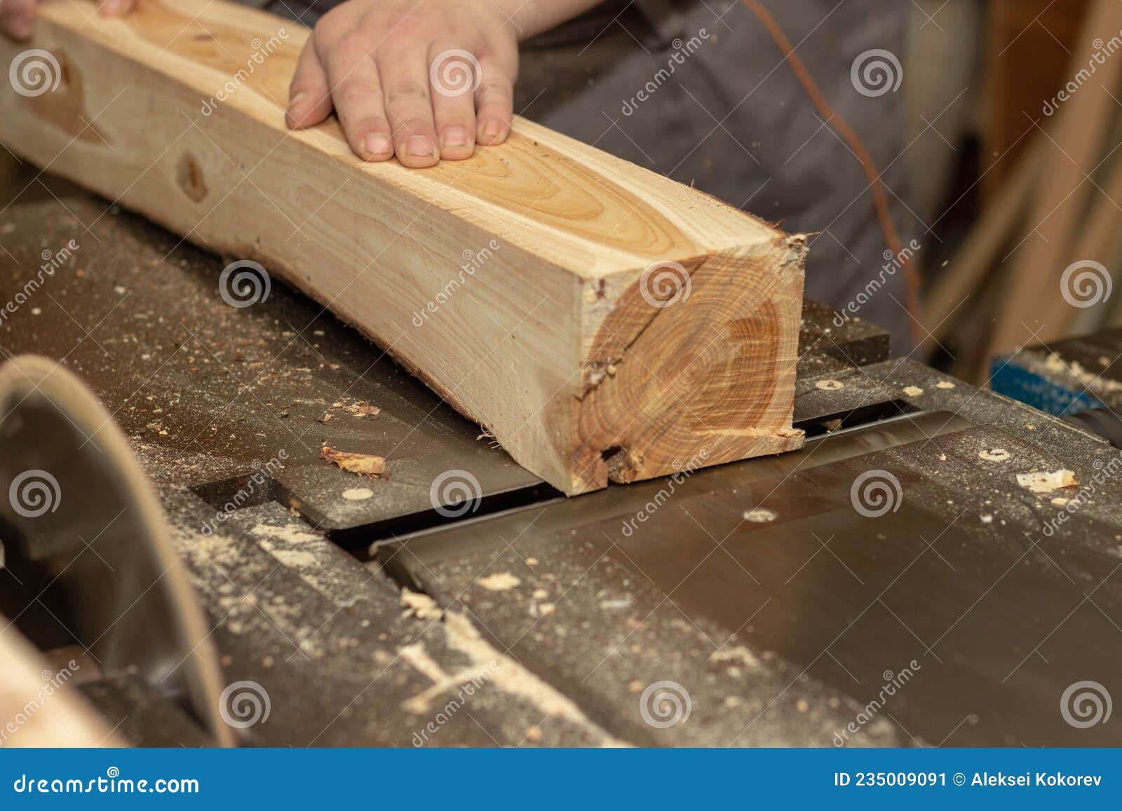 Carpenter Processes Board On Plane Machine Royalty-Free Stock Photo ...