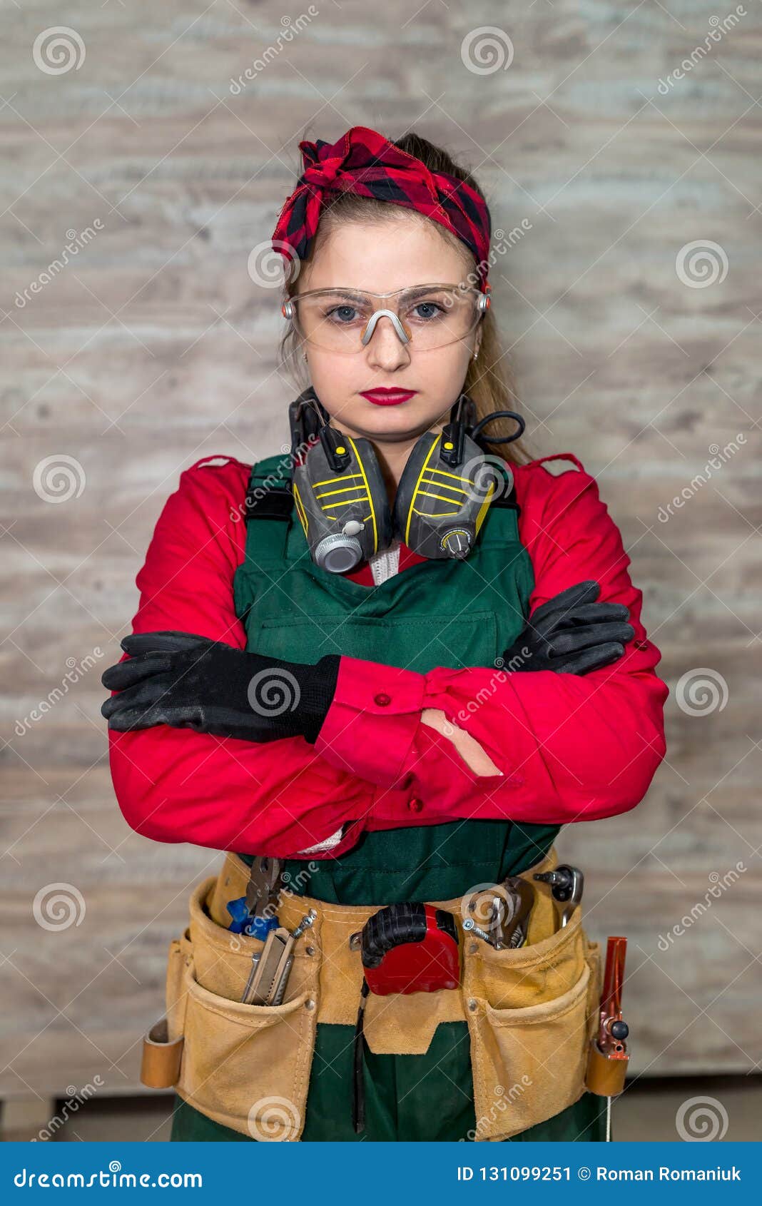 Carpenter in Protective Uniform Looking at Camera Stock Image - Image ...