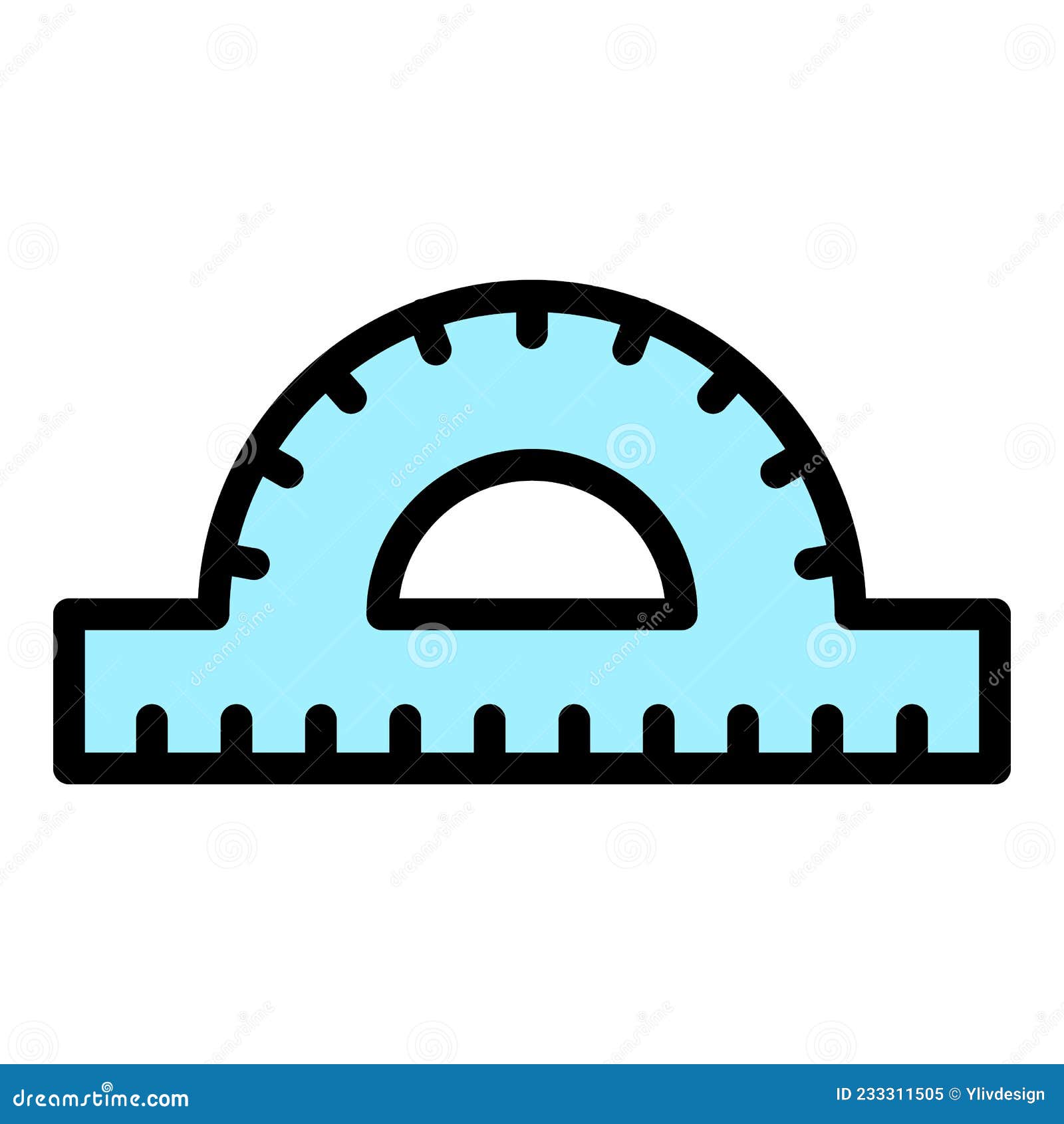 Protractor Color Icon. Ruler For Measuring Degree Symbol, Gradient ...