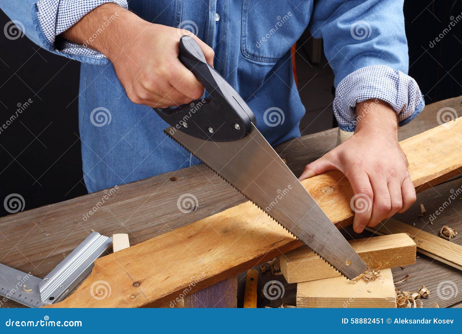 Carpenter s hands stock image. Image of lumber, wooden - 58882451
