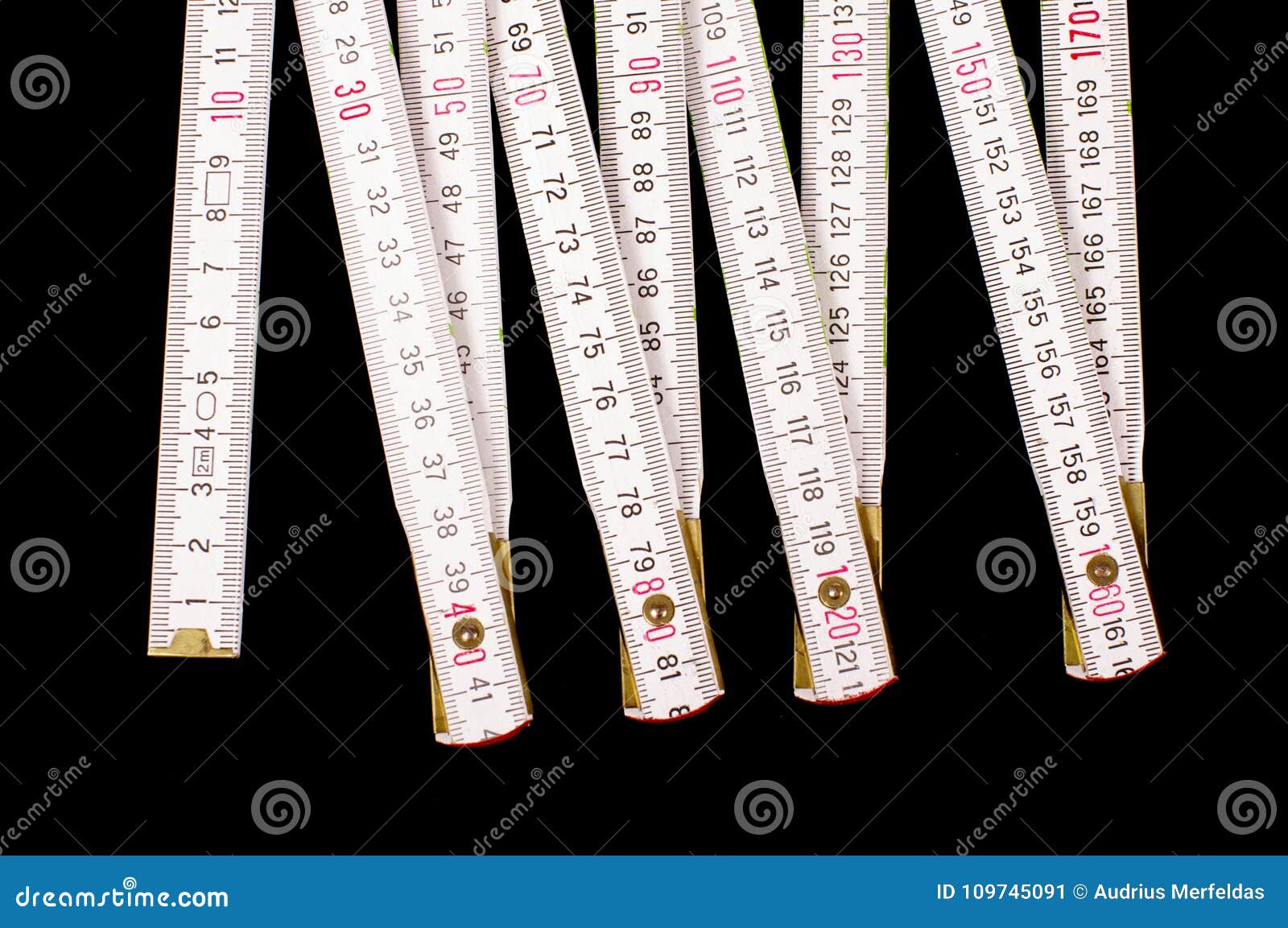 Carpenter`s Ruler Isolated on the Black Background Stock Image - Image ...
