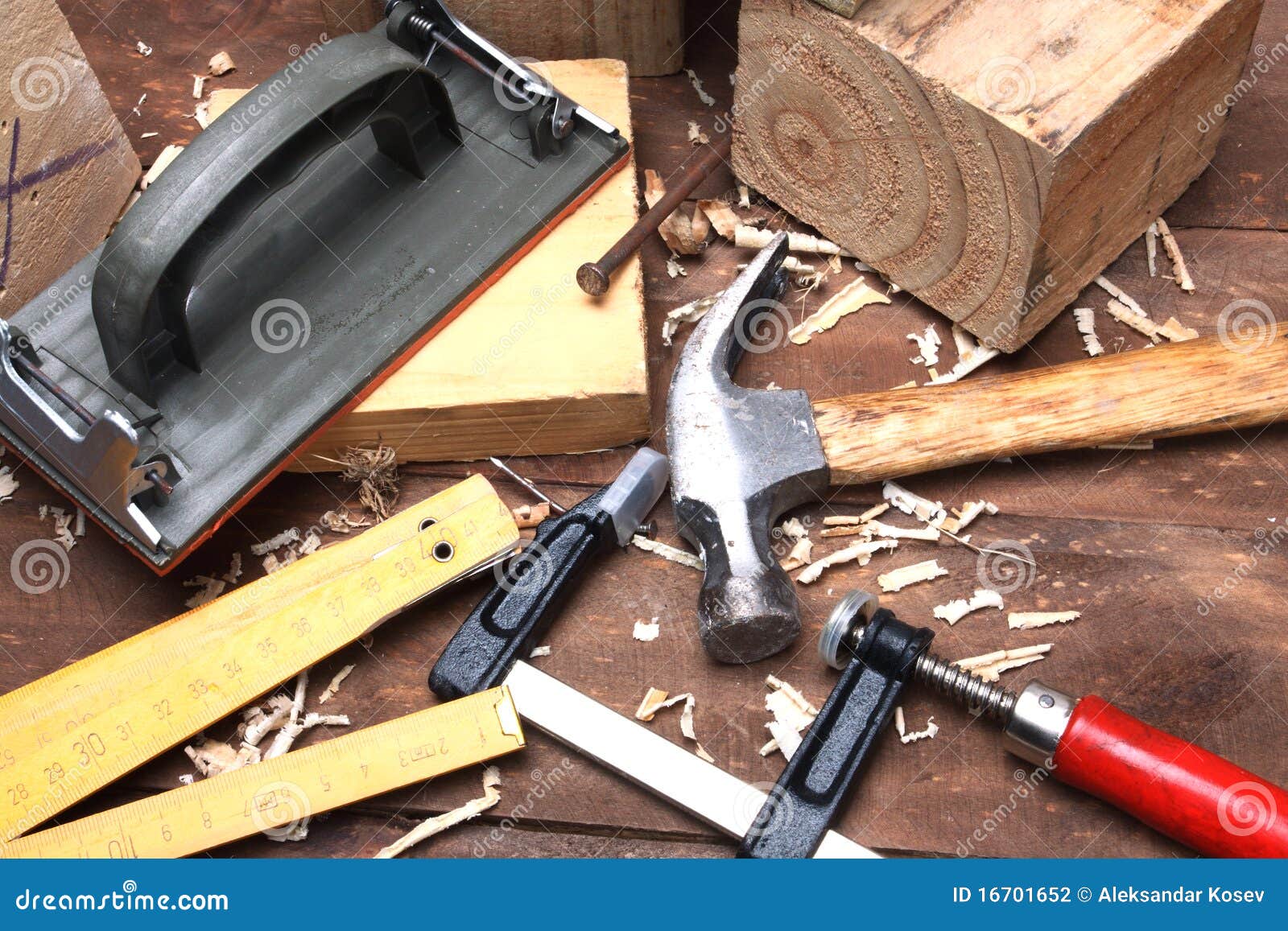 Carpenter s tools stock photo. Image of yellow, surface - 16701652