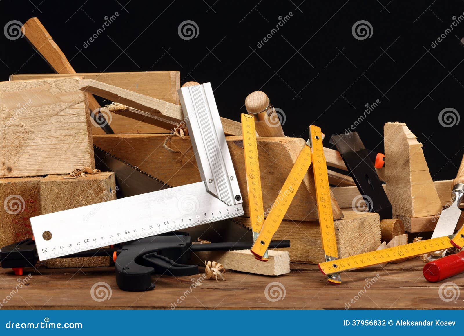 Carpenter s tools stock photo. Image of measure, carpentry - 37956832