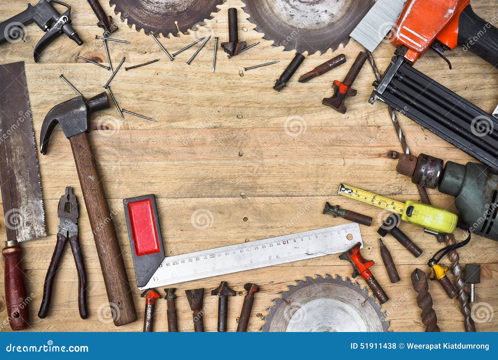 Carpenter S Tools Background Stock Photo - Image of paper, measurement ...