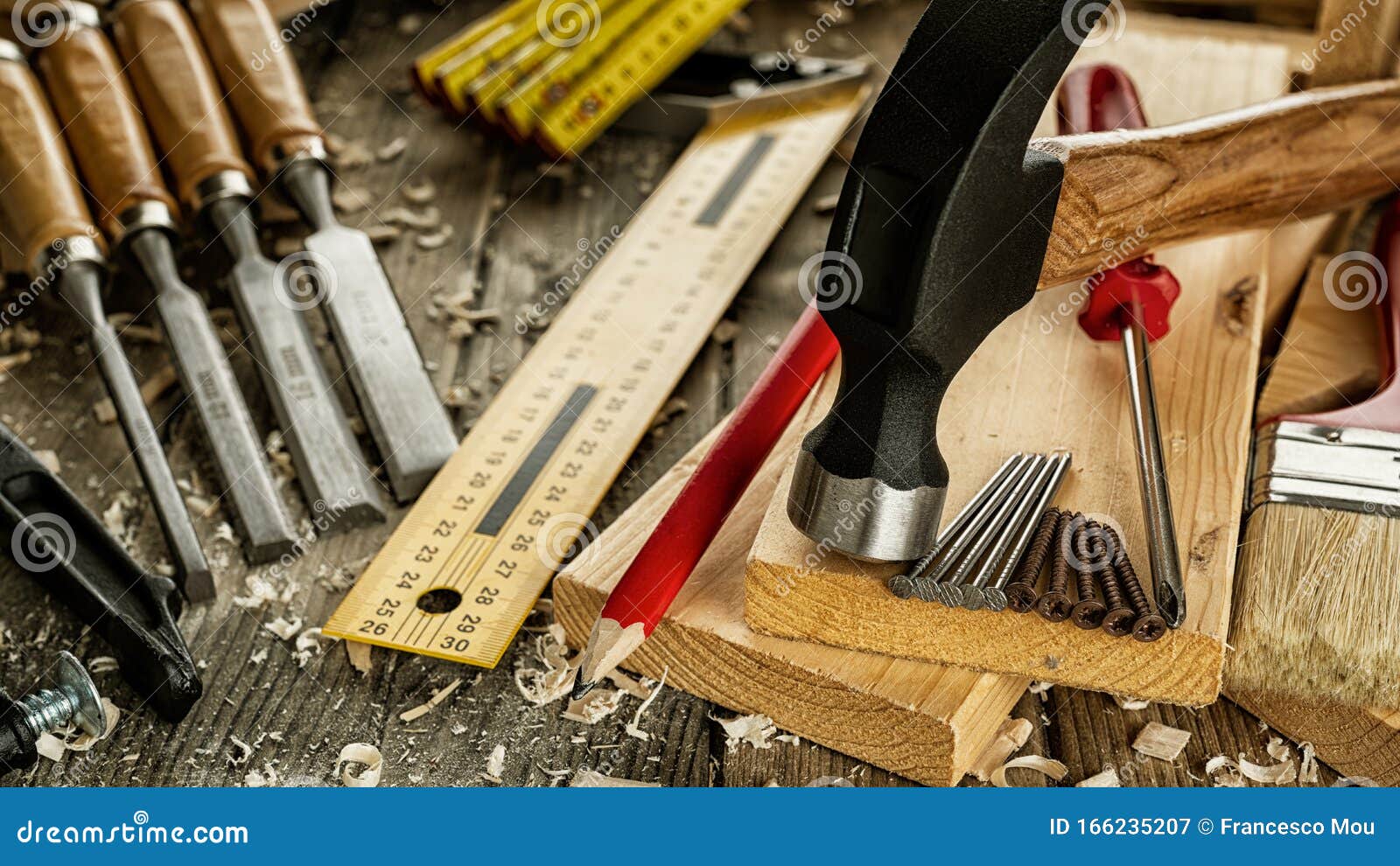 Carpenter`s Work Tools. Carpentry Stock Image - Image of axis ...