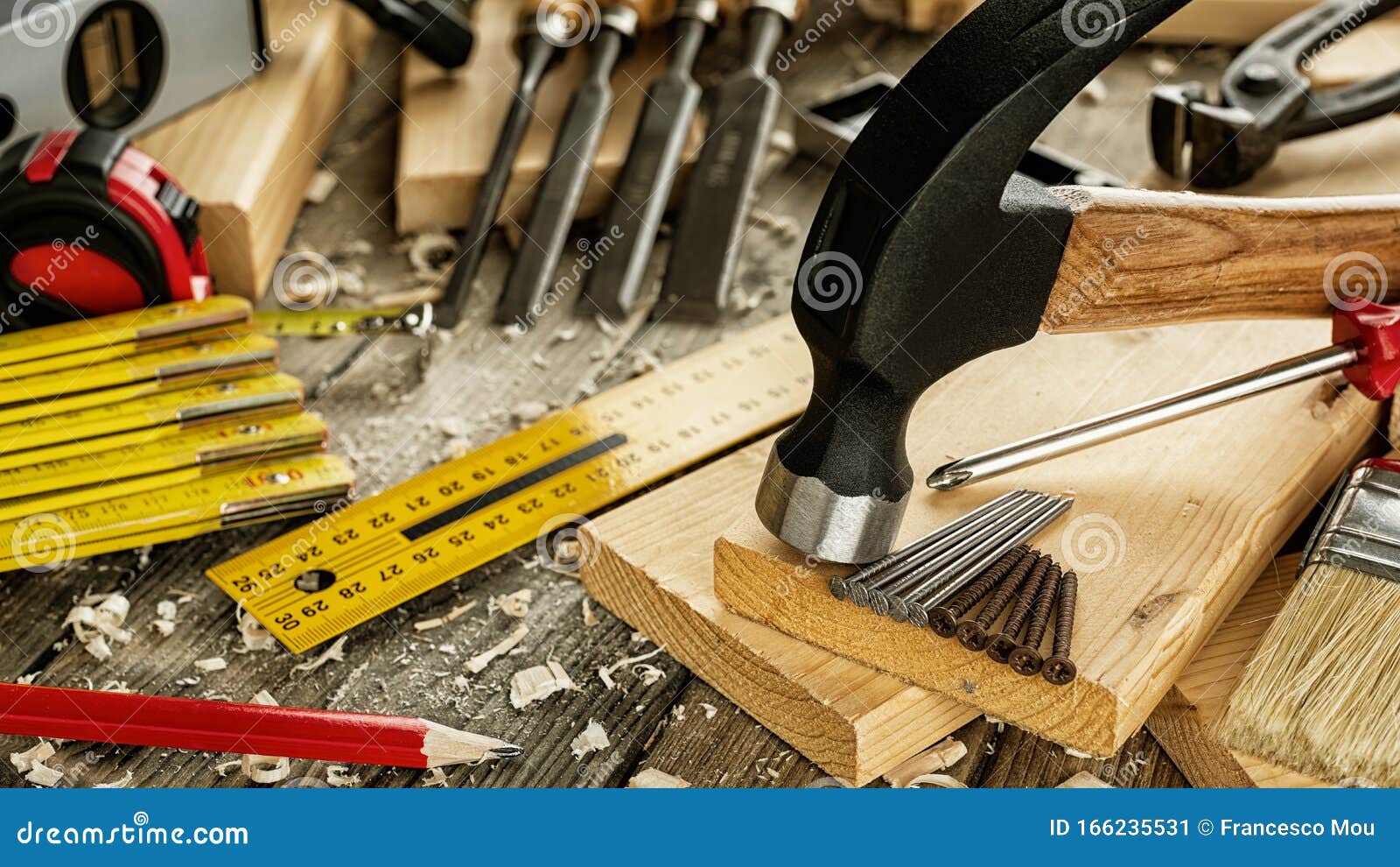 Carpenter`s Work Tools. Carpentry Stock Image - Image of craftsman ...