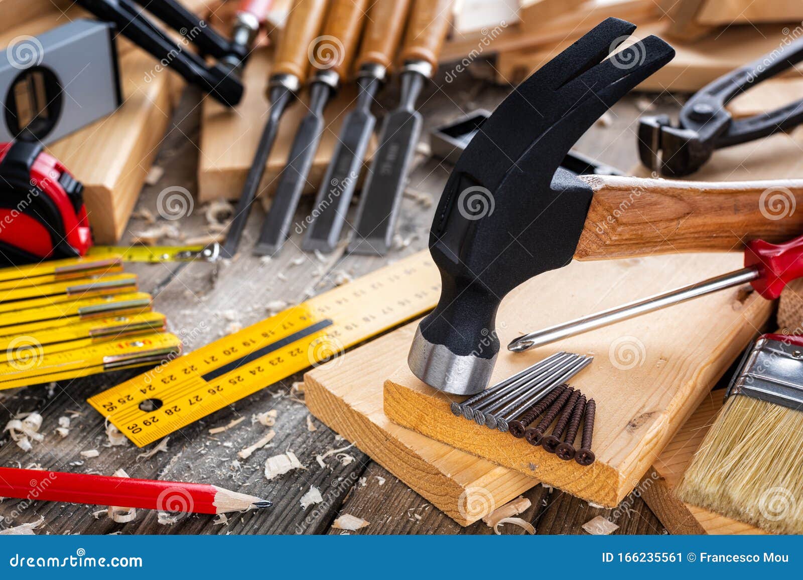 Carpenter`s Work Tools. Carpentry Stock Image - Image of carpentry ...