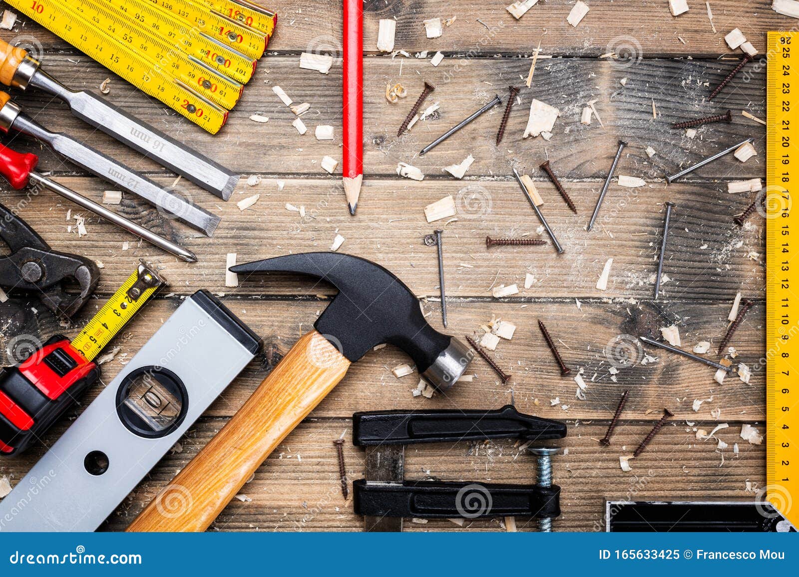 Carpenter`s Work Tools. Carpentry Stock Image - Image of carpenter ...