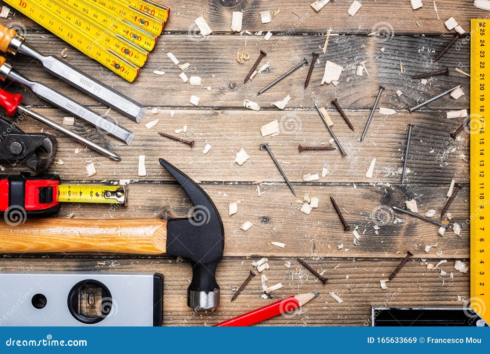 Carpenter`s Work Tools. Carpentry Stock Image - Image of house ...
