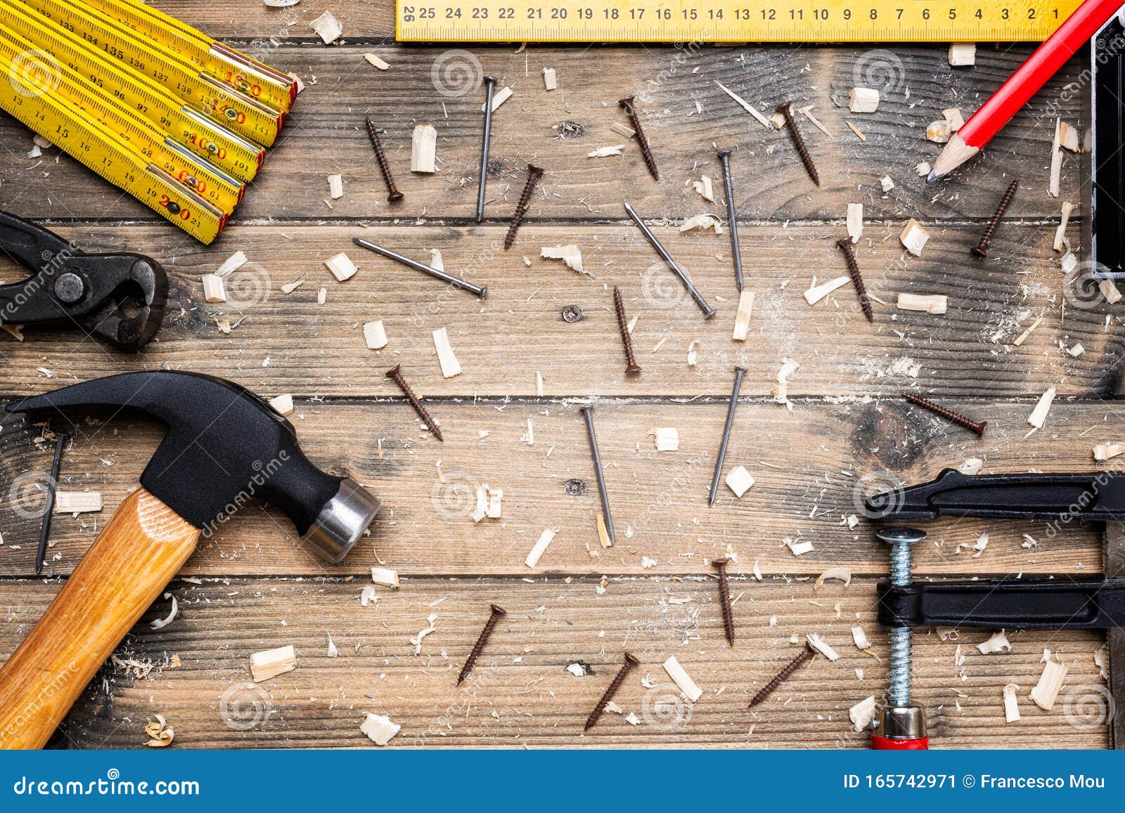 Carpenter`s Work Tools. Carpentry Stock Image - Image of carpenter ...