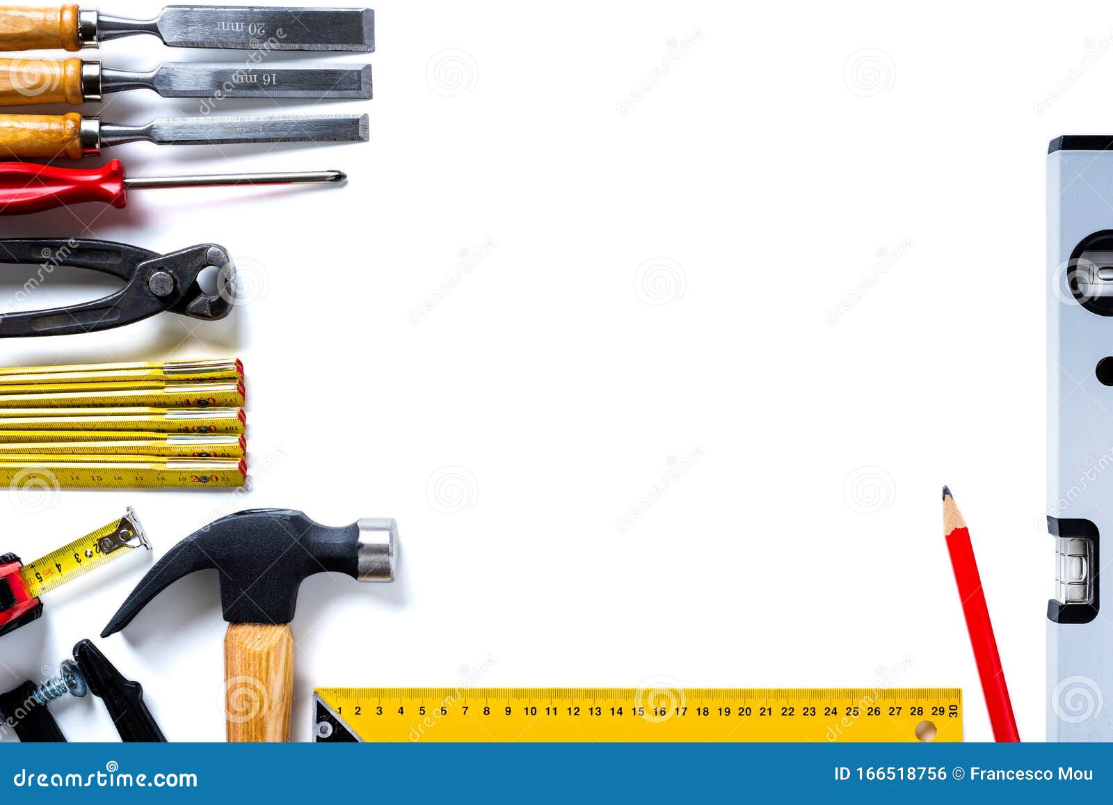 Carpenter`s Work Tools. Carpentry Stock Photo - Image of square, meter ...
