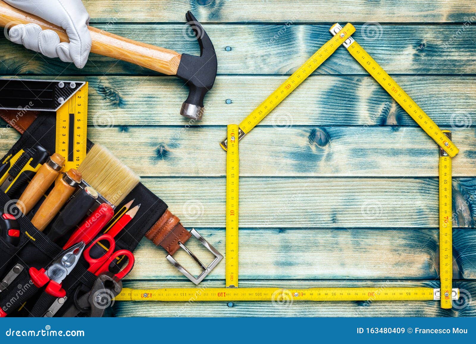 Carpenter`s Work Tools on Wooden Background. Carpentry Stock Image ...
