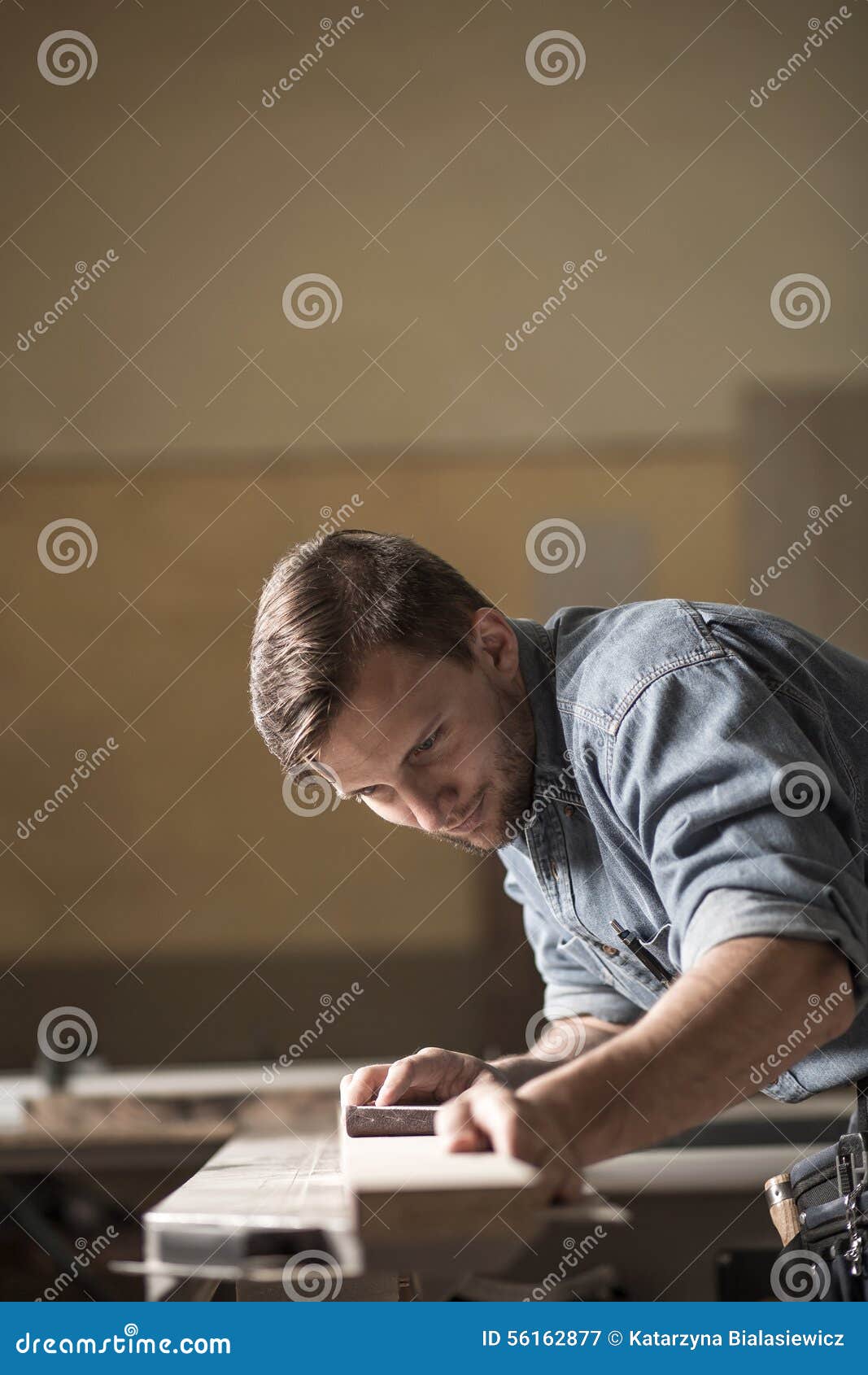 Man Sanding Wooden Floor With An Electric Sander. Royalty-Free Stock ...