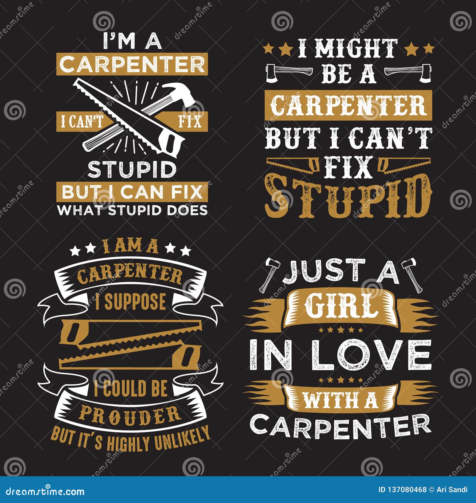 Carpenter Saying Quote Set, 100 Vector, Best for Print Stock ...