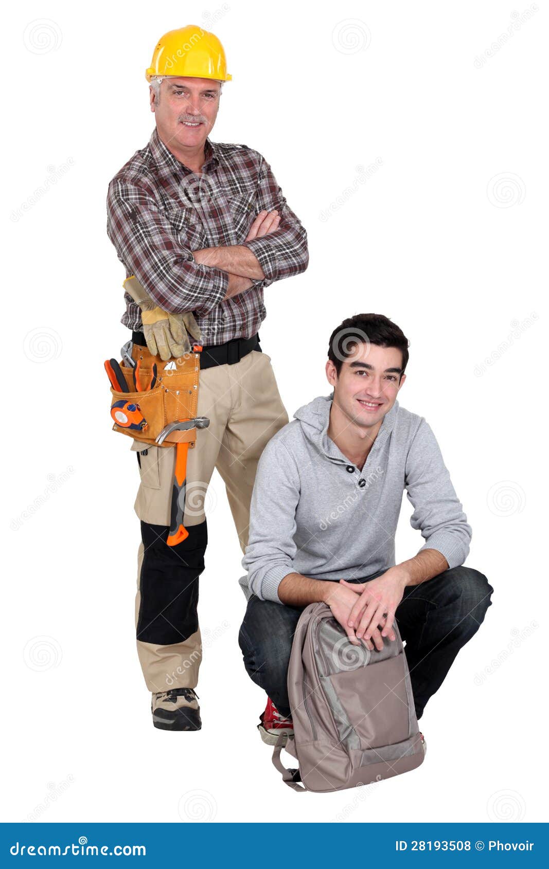 Carpenter and a student stock photo. Image of industry - 28193508