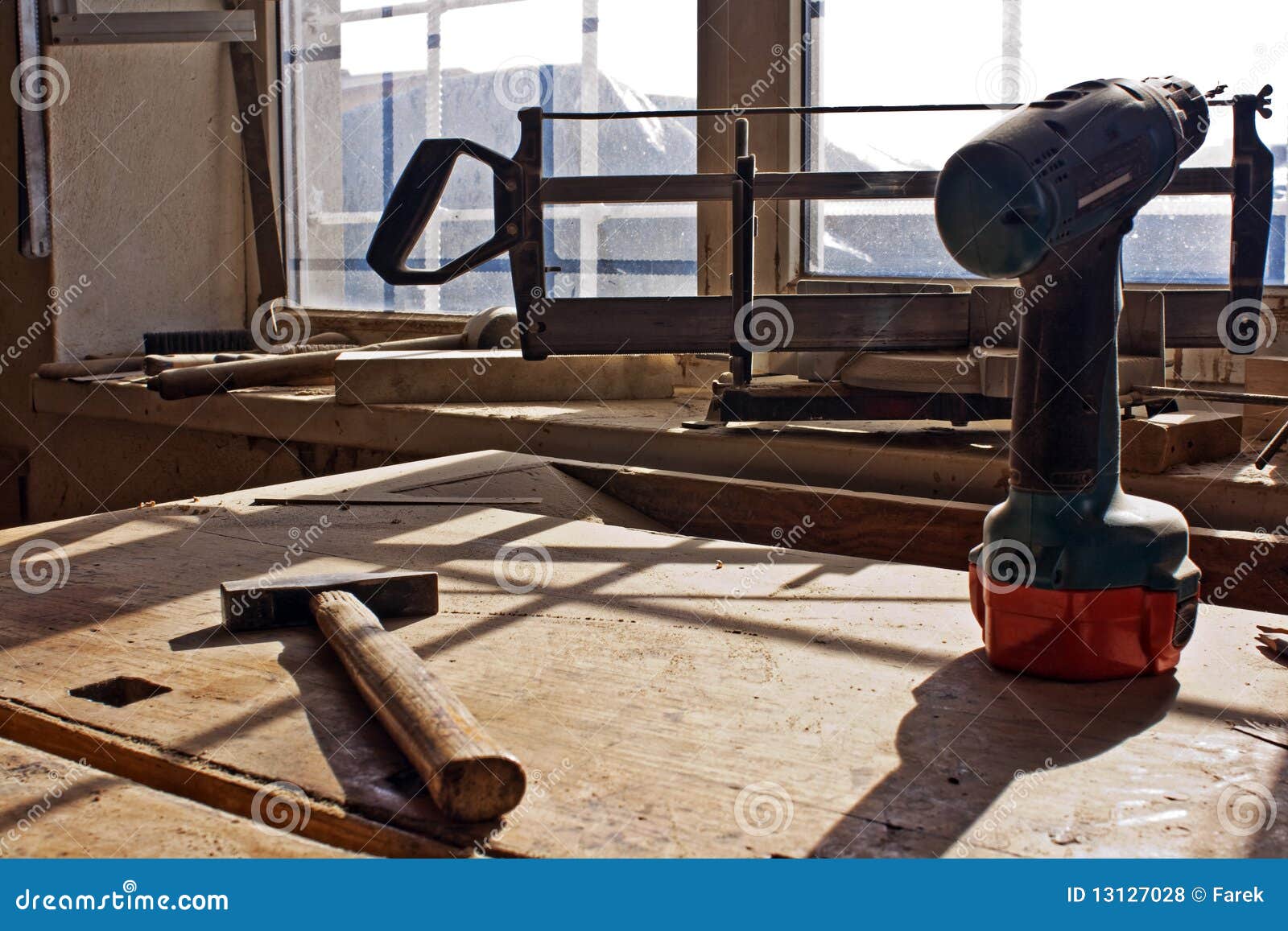 Carpenter table stock photo. Image of hand, joiner, objects - 13127028