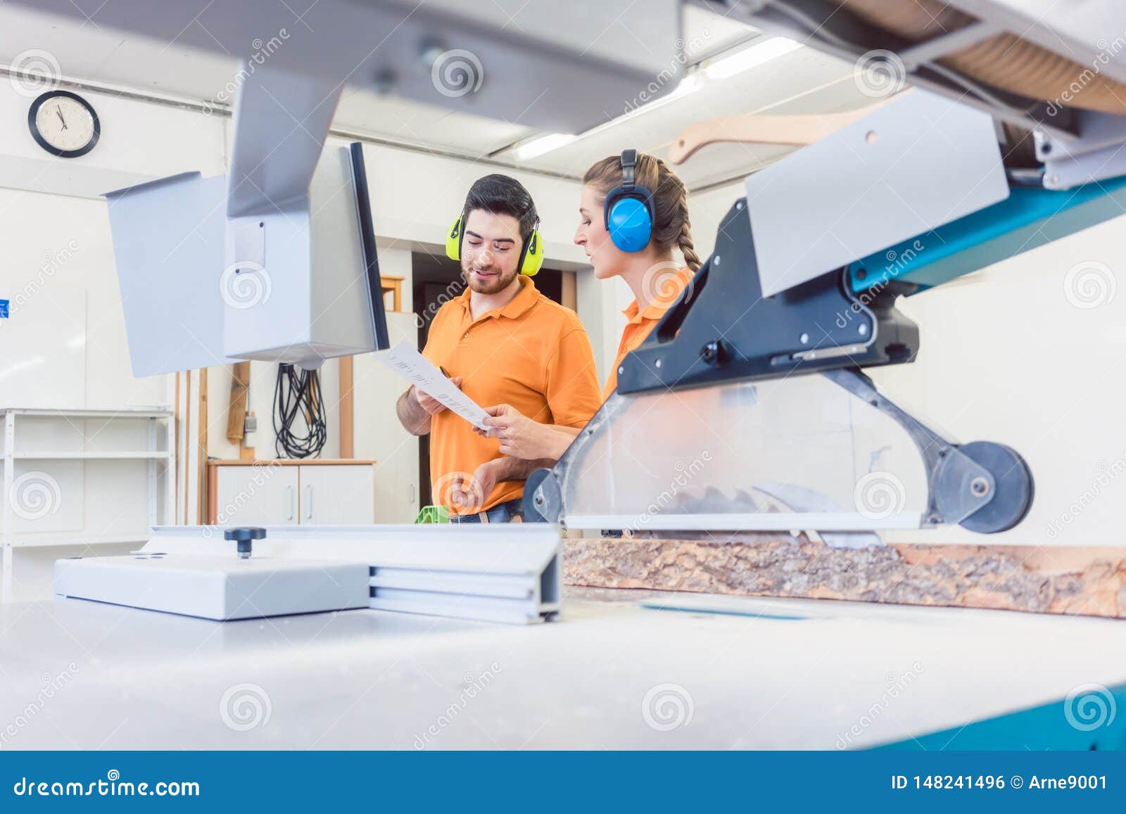 Carpenter Teaching and Training His Apprentice Stock Photo - Image of ...