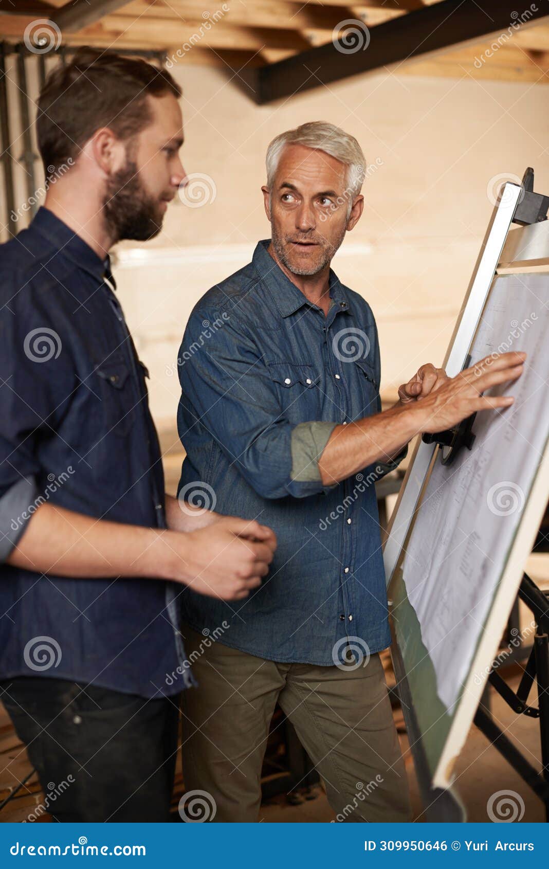 Carpenter, Team and Men with Blueprint for Planning, Construction or ...