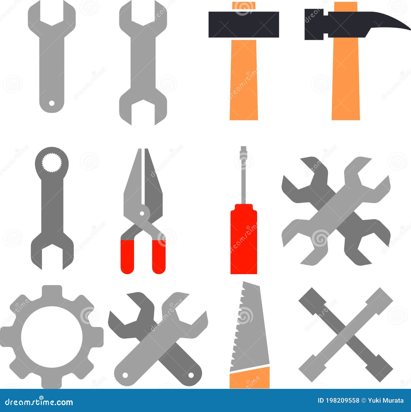Carpenter Tool icon set stock vector. Illustration of equipment - 198209558