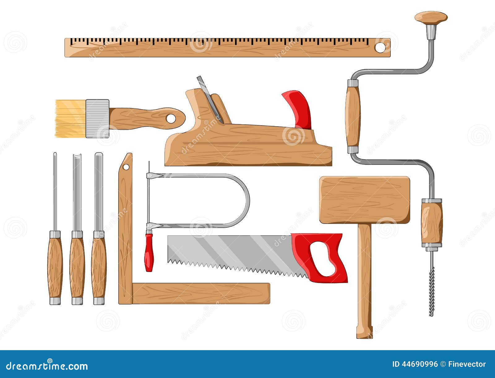 Carpenter Tools. Color Silhouette Vector Illustration. Stock Vector ...