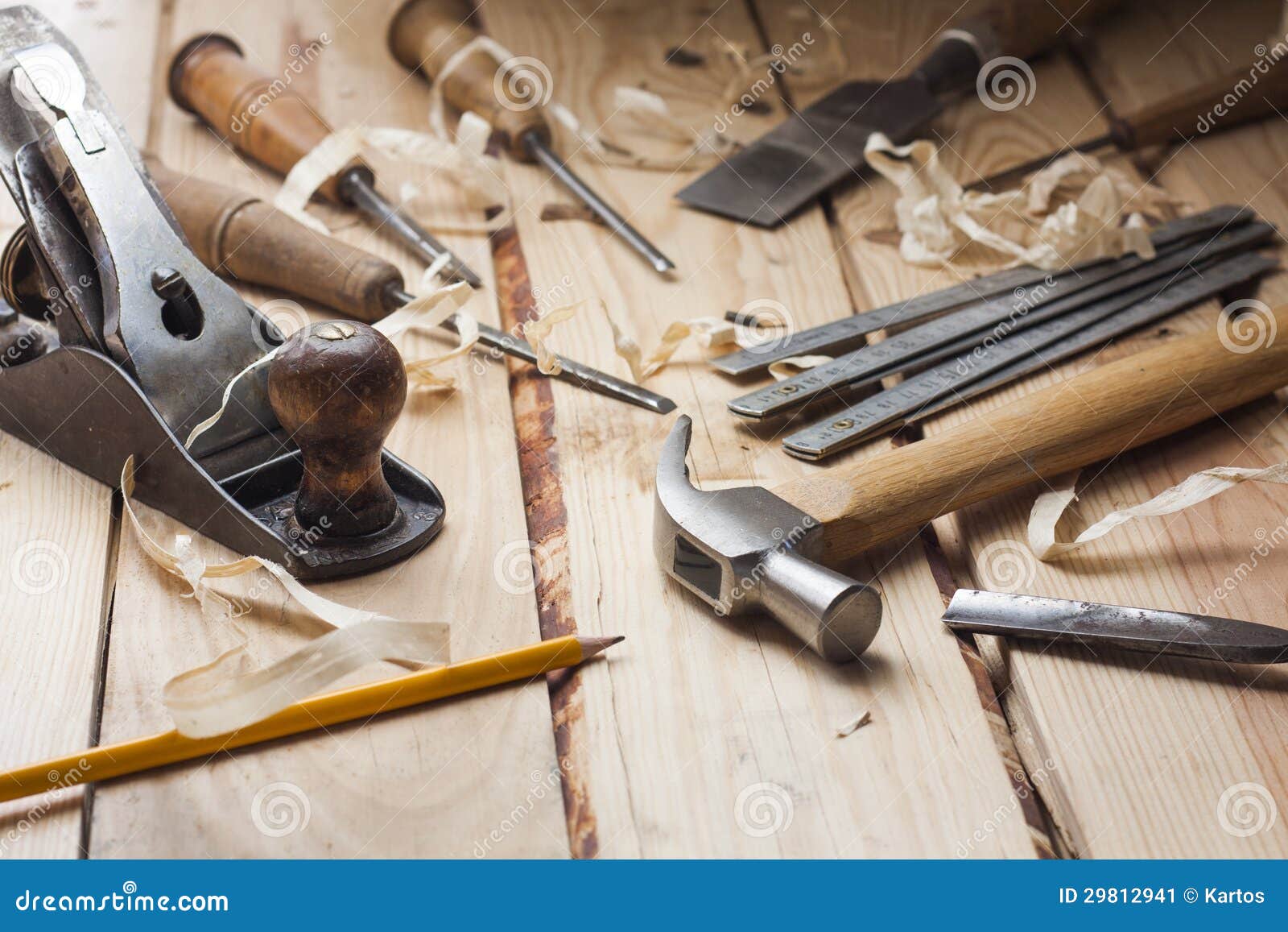 Old Carpenter Tools Stock Photo | CartoonDealer.com #60932160