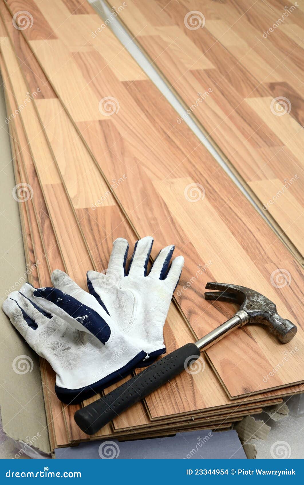 Carpenter Tools on New Panels Floor Stock Photo - Image of craft ...