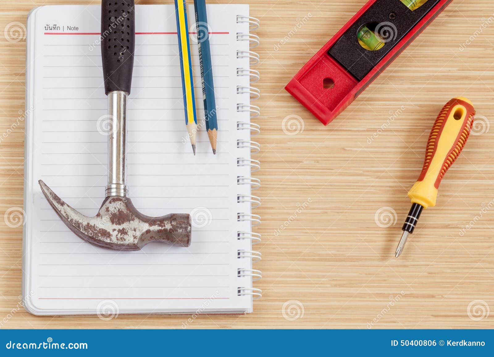 The carpenter tools. stock photo. Image of handyman, pencil - 50400806