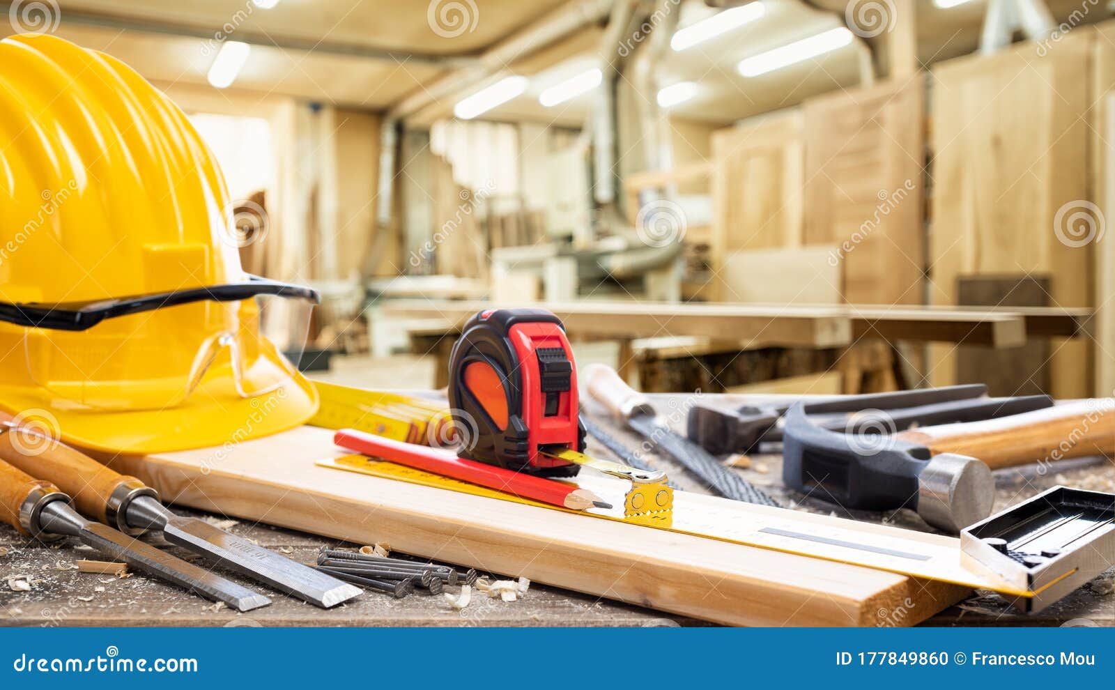 Carpenter Tools on the Workbench Stock Photo - Image of rasp, craft ...