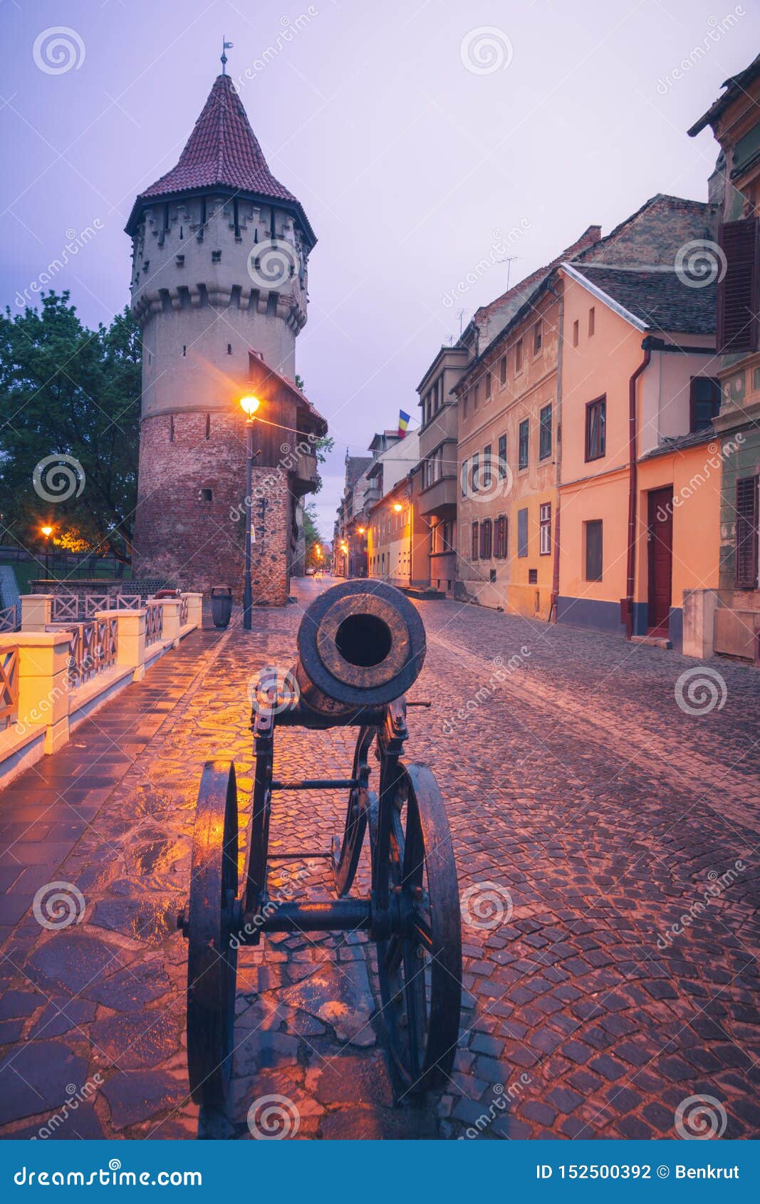 The Carpenter Tower in Sibiu Stock Photo - Image of house, sunset ...