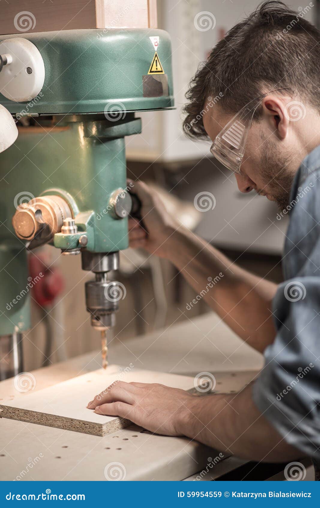 Carpenter Using a Drill Machine Stock Image - Image of handwork ...