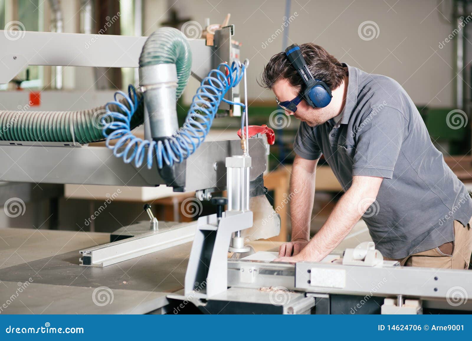 Carpenter Using Electric Saw Stock Photo - Image of carpenter, table ...