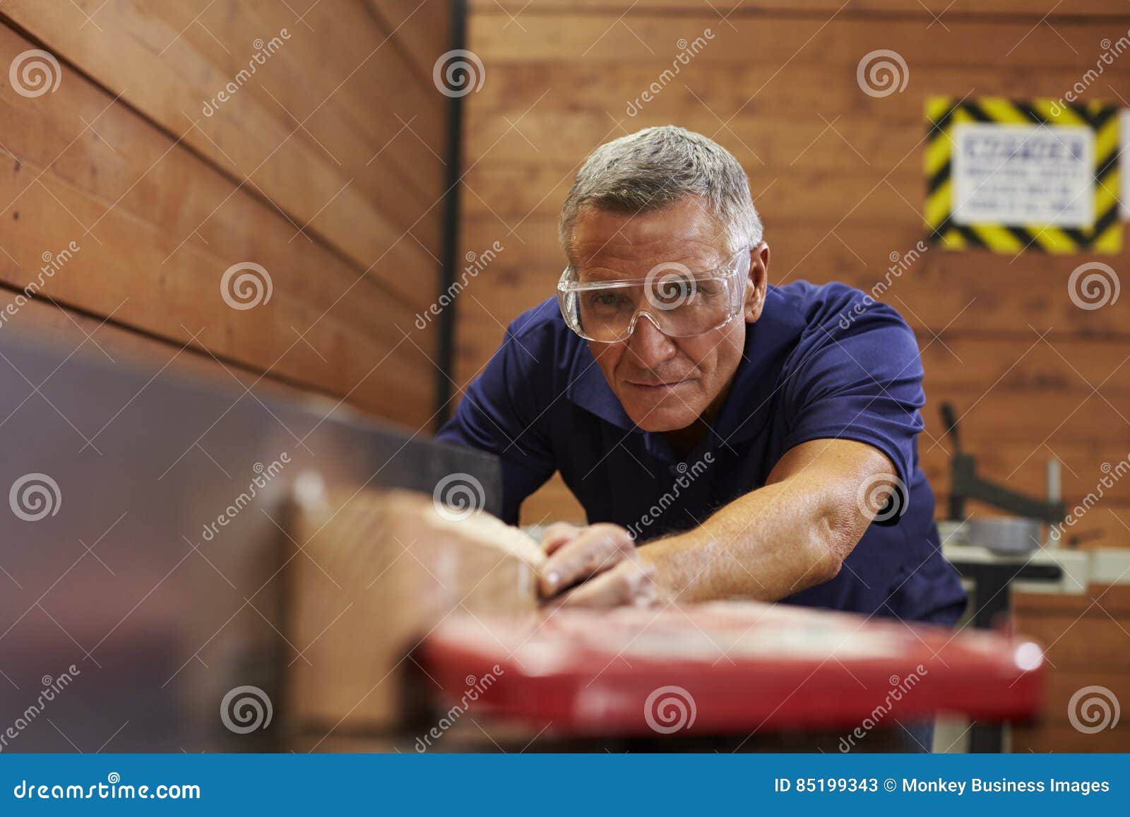 Carpenter Using Plane in Woodworking Woodshop Stock Image - Image of ...