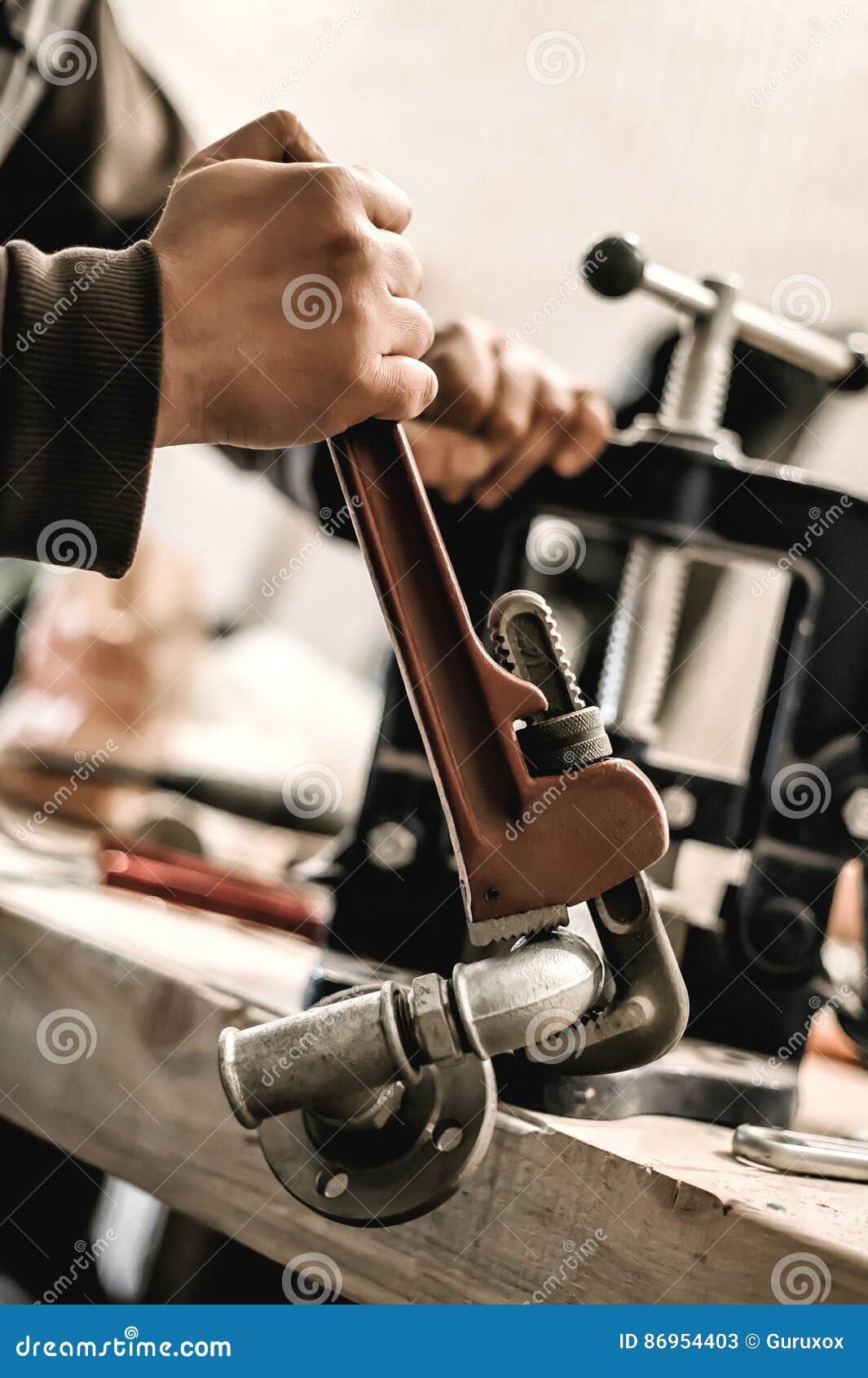 Carpenter Using Plier for His Job in Carpentry Workshop Stock Image ...