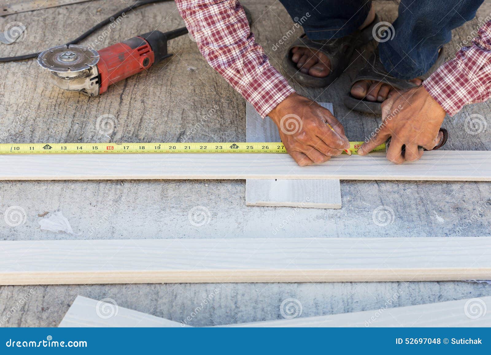 Carpenter Using Ruler To Draw a Line Marking Stock Photo - Image of ...