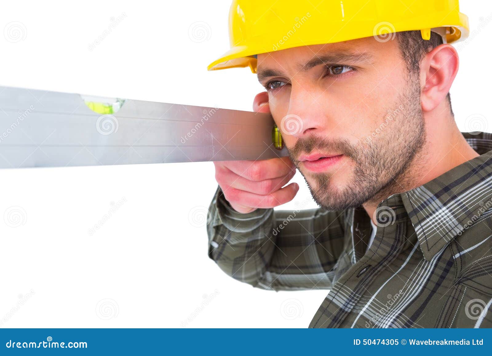 Carpenter Using Spirit Level Stock Image - Image of measuring, accuracy ...
