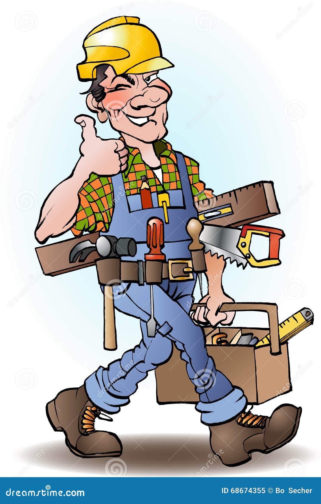 Carpenter Vector. Worker. Different Poses. Full Length. Flat Cartoon ...