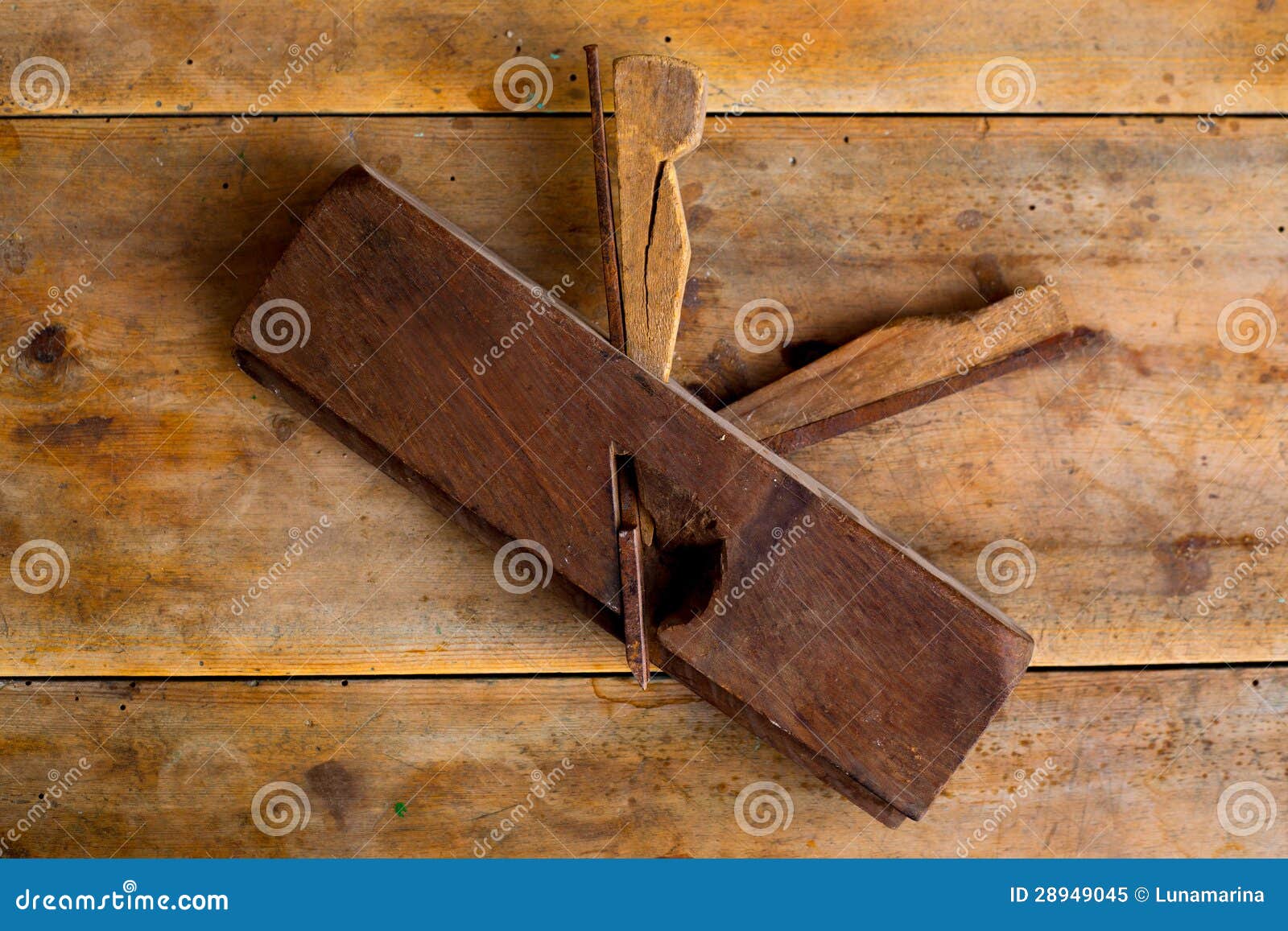 Carpenter Vintage Wood Planer Tool Planer Rusted Stock Image - Image of ...